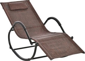 Outsunny Venkovní Houpací Lehátko s Područkami a Opěrkou Hlavy, Ratanový Efekt pro Zahradní Terasu, Maximální Zatížení 160 kg, 157x60x80 cm, Hnědé | A