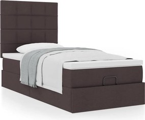 Osmanský postel s matrací tmavě šedá 100x200 cm textil 3313136