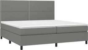 Box spring postel s matrací tmavě šedá 200x200 cm textil 3141722