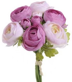 ranunculus svazek - fialovorůžová + růžová s krémovým středem