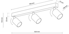 Bodové svítidlo NEX 3xGU10/10W/230V béžová