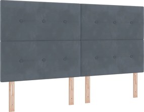 Postel s boxspringem s čelo Tmavě šedá 180 x 200 cm samet 3339849