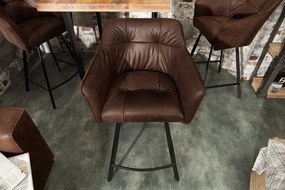 Barová stolička podkroví starožitný hnědá loketní opěrka / 39082