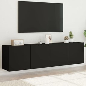 TV skříňky nástěnné 2 ks černé 80 x 30 x 41 cm