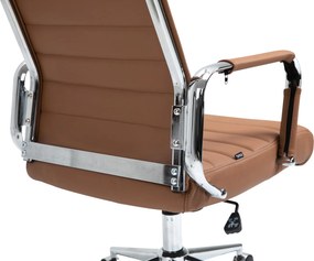 Kancelářská židle Kolumbus pravá kůže – světle hnědá