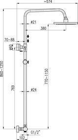 Slezák - RAV Sprchový komplet s termostatickou baterií TERMOSTATICKÁ - TRM82.5/5-61MGK, Metal Grey kartáčovaná