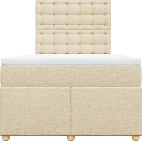 Box spring postel s matrací krémová 120x200 cm textil 3291266