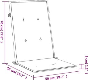 vidaXL Marketos Podušky na židli vysoké opěradlo 6 ks červené 120x50x3cm textil