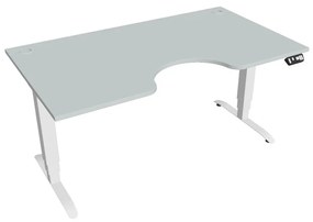 Hobis Motion Elektr. nastavitelný stůl 160x90 s pamětí - HOBIS ERGO MOTION MSE 3M 1600 Dekor stolové desky: šedá, Barva kovové podnože: bílá