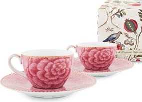 Pip Studio Spring to Life Set 2 espresso šálků s podšálky růžoví