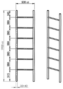 Gedy Gedy, BAMBUS sušák ručníků 500x1900x40mm, bambus, 1031