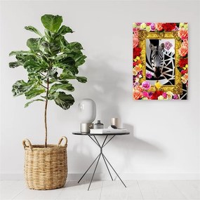 Obraz na plátně Abstraktní barevné květiny Zebra - 80x120 cm