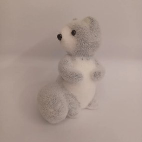 Dekorace plyšová liška 10 × 15,5 × 11 cm, Polystyren, šedá