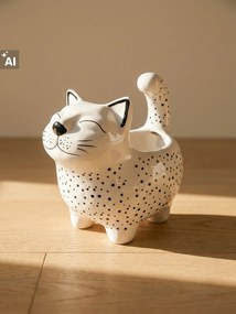 Sinsay - Keramický květináč ve tvaru kočky - bílá