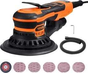 Random Orbital Sander 15,2 cm Palm Sander 10 ks brusných papírů 6 proměnných