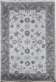 Ručne viazaný kusový koberec Diamond DC-USHAK silver / black, 275x365, šedá, kancelária, Diamond Carpets India