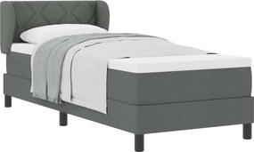 Postel s boxspringem s čelo Tmavě šedá 80 x 200 cm textil 3340053