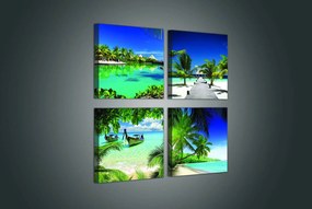Postershop Obraz na plátně: Tropický ráj - set 4ks 25x25cm