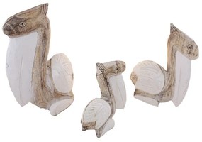 Dřevěný pelikán bílý 30 cm