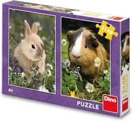 DINO Puzzle Králíček a morče / 48 dílků / od 4 let
