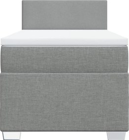 Box spring postel s matrací světle šedá 90x190 cm textil 3288036