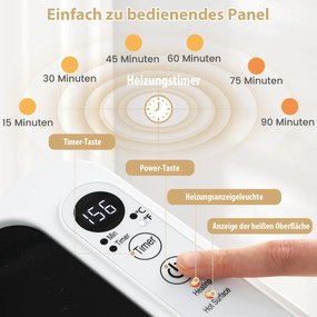 Costway Elektrický ohřívač ručníků s automatickým vypínáním a 6-stupňovým