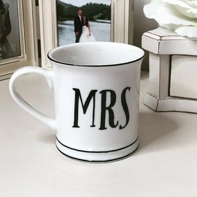 sass & belle Porcelánový hrnek Mr & Mrs 350 ml Varianta Mr, černá barva, bílá barva, porcelán