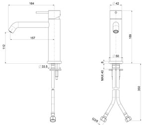 Sapho Sapho, ULTRAMIX stojánková umyvadlová baterie bez výpusti, zlato mat, UT004G