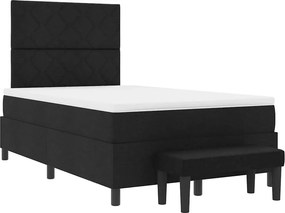 Postel s boxspringem s čelo Černá 120 x 190 cm textil 3344130