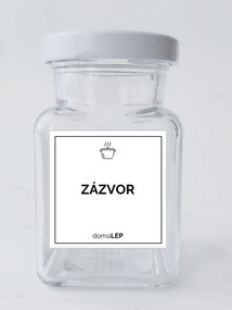Samolepka na kořenky ZÁZVOR bílá 5 × 5 cm tučné písmo