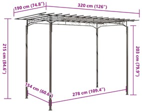 vidaXL Zahradní ocelový oblouk na růže