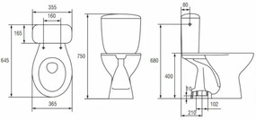 Cersanit K08-029 - Stojící WC s prkénkem PRESIDENT keramika/bílá