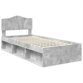 Rám postele Betonově šedá 90 x 190 cm Masivní borové dřevo 3412955