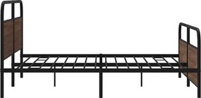 Kovový rám postele bez matrace hnědý dub 183 x 213 cm 3318666