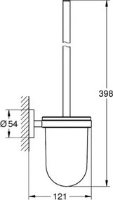 Grohe QuickFix Start - WC štětka nástěnná s držákem sklo/matná černá
