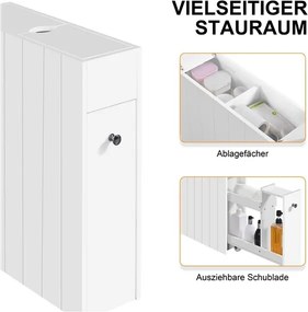 Koupelnová skříňka Yaheetech – bílá, 50 cm (délka) × 17 cm (šířka) × 58 cm (výška) (256720526746)