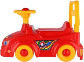 Odrážedlo auto s klaksonem a opěrkou zad / 2 barvy: červená, modrá / N