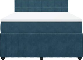 Box spring postel s matrací modrá 160 x 200 cm samet 3287786