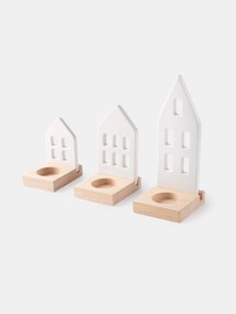 Sinsay - Svícny ve tvaru domečků 3 pack - bílá