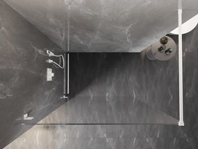 Mexen Lunar sprchová stěna levá 140 x 200 cm, 8mm čiré sklo, bílá, 830-140-000-20-00-L