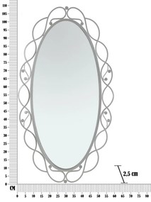 Stříbrné nástěnné zrcadlo Mauro Ferretti Iliman, 60x2,5x110 cm