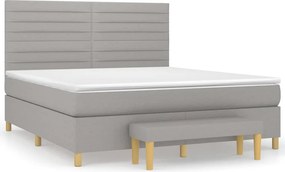 Box spring postel s matrací světle šedá 180 x 200 cm textil 3137253