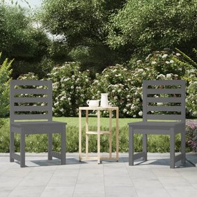 Zahradní židle 2 ks šedé 50x48x91,5 cm masivní borové dřevo - Default Title