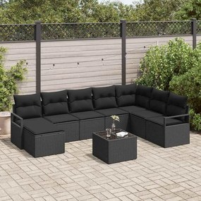 Set pohovek 9 ks Černá polyratan 3355182