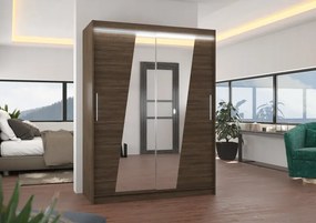 Posuvná skříň se zrcadlem a LED osvětlením BOLTON 150