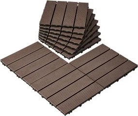 zámkové palubní dlaždice plastové dřevo 10 balení 30,5 × 30,5 cm