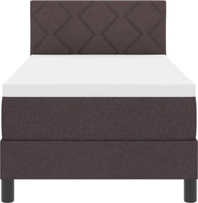 Postel s boxspringem s čelo Tmavě hnědá 80 x 200 cm textil 3338723