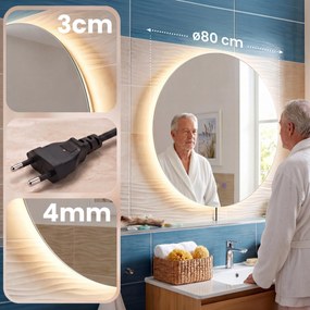 Koupelnové zrcadlo Vendula 80 cm – čiré sklo