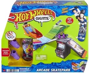 MATTEL HOT WHEELS Fingerboard skatepark / Rampa, fingerboard a boty /