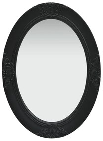 Nástěnné zrcadlo barokní styl 50 x 70 cm černé - Default Title
